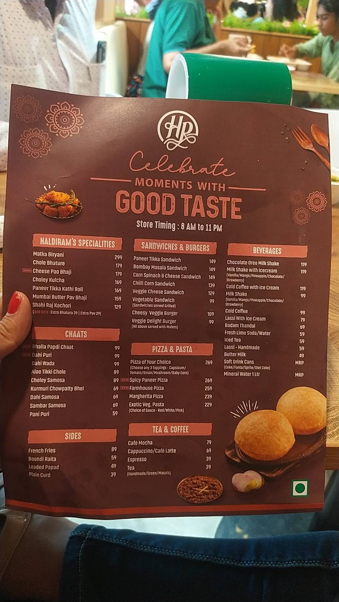Menu at Haldiram's, Jabalpur, Shop No