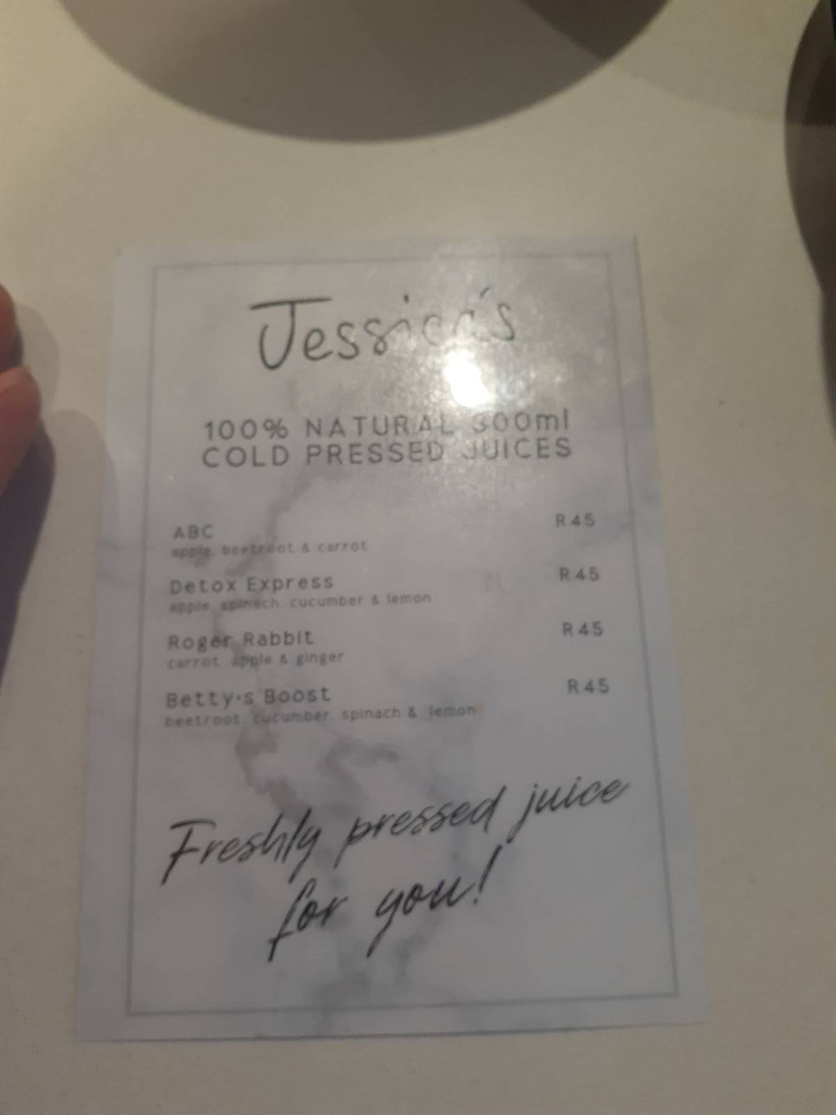 Menu at Jessica’s - Clearwater Mall restaurant, Roodepoort