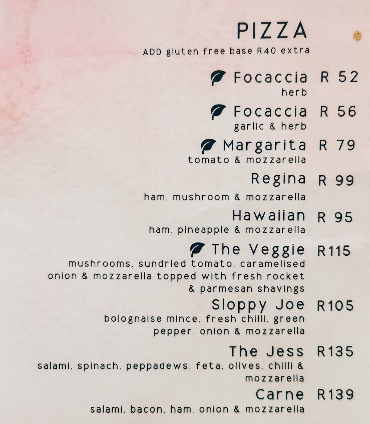 Menu at Jessica’s - Clearwater Mall restaurant, Roodepoort