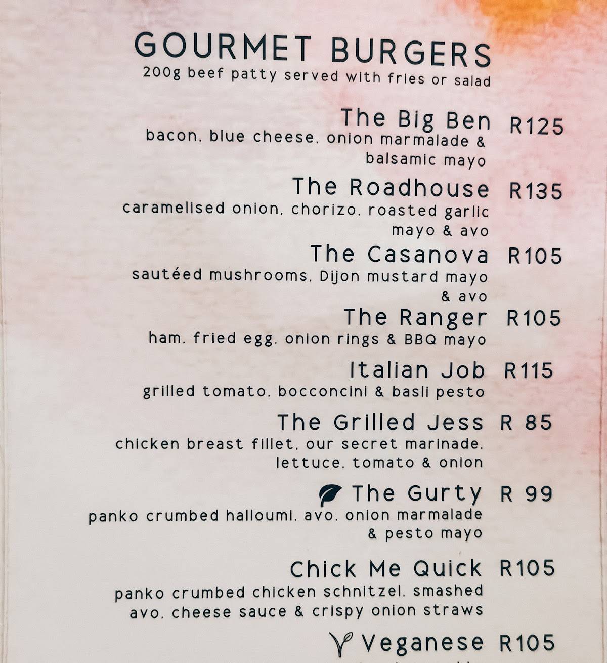 Menu at Jessica’s - Clearwater Mall restaurant, Roodepoort