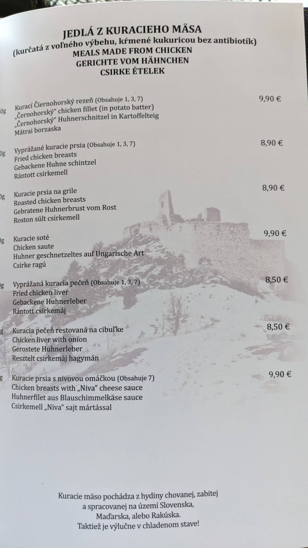 Menu at Jó Bástya Csárda (Čárda Jó Bástya (Dobrá bašta)) restaurant ...