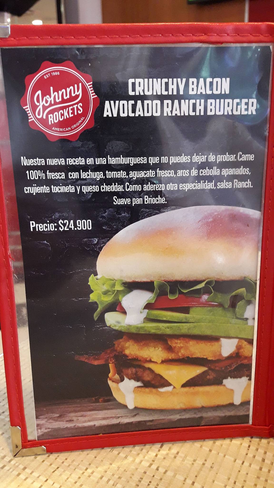 Carta del restaurante Johnny Rockets Salitre Plaza, Bogotá