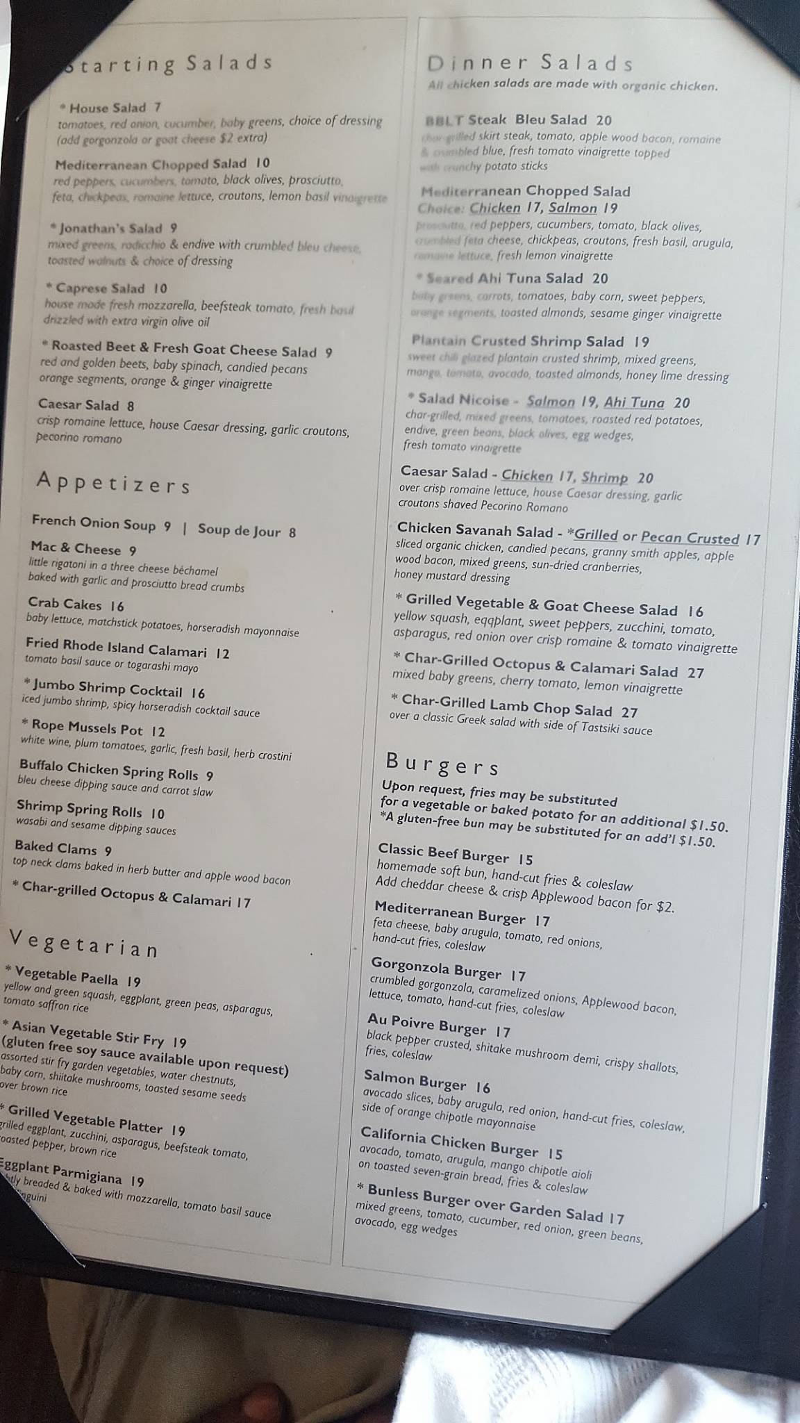 Menu at Jonathan's Restaurant, Garden City Park, Jericho Turnpike