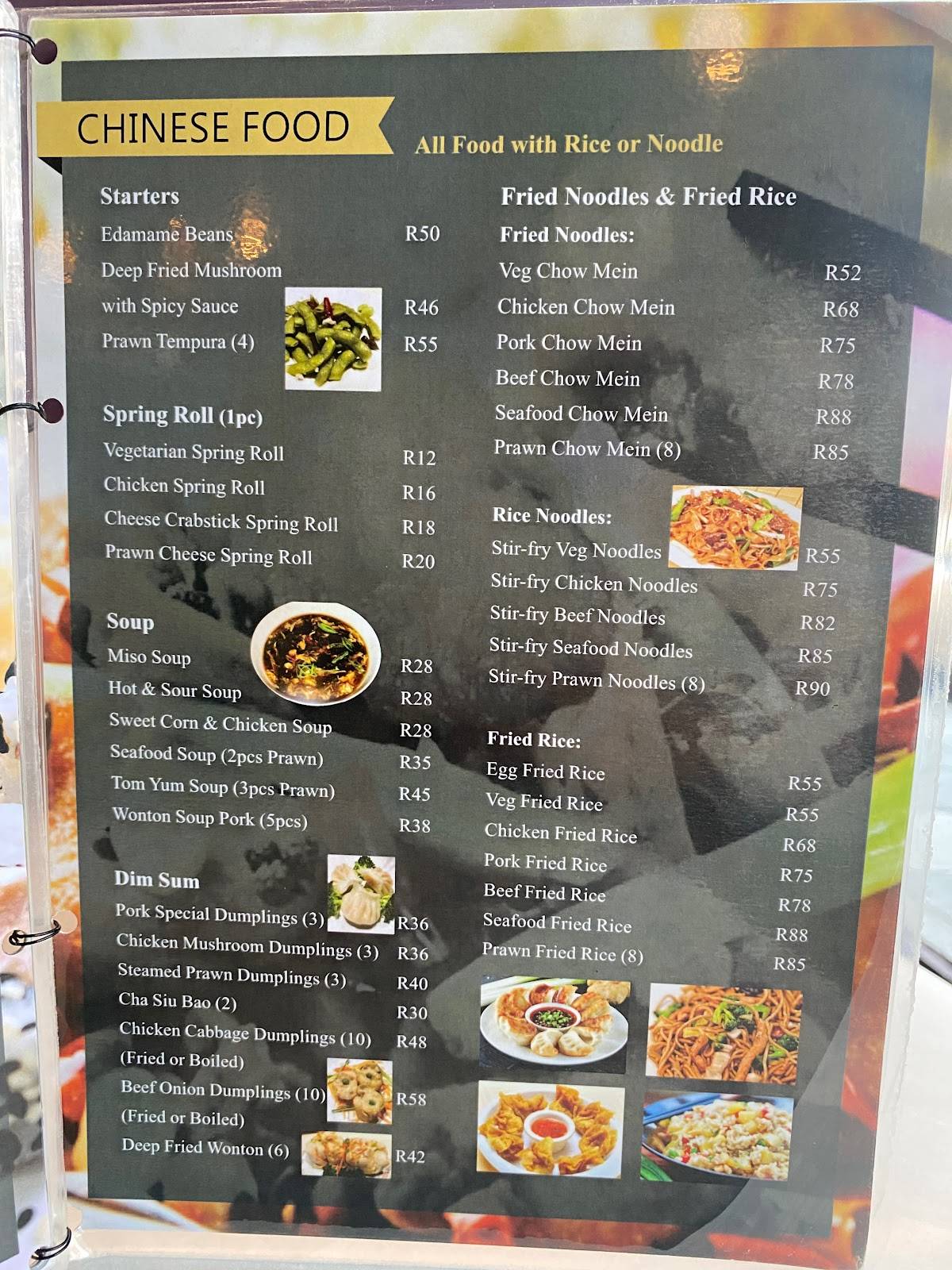 Menu at KAMA Sushi & Chinese Seapoint restaurant, Cape Town