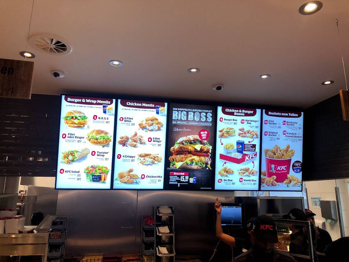 Speisekarte von Kentucky Fried Chicken, Volketswil
