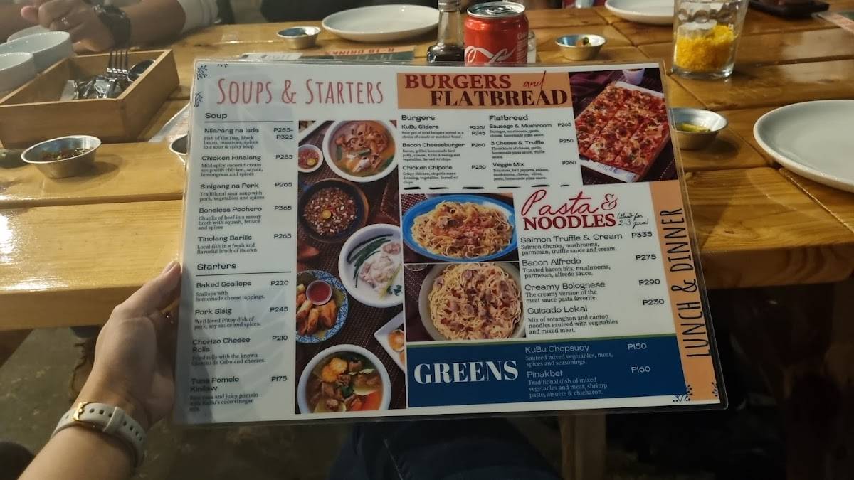Menu at KUBU Restaurant + Bar, Cebu City