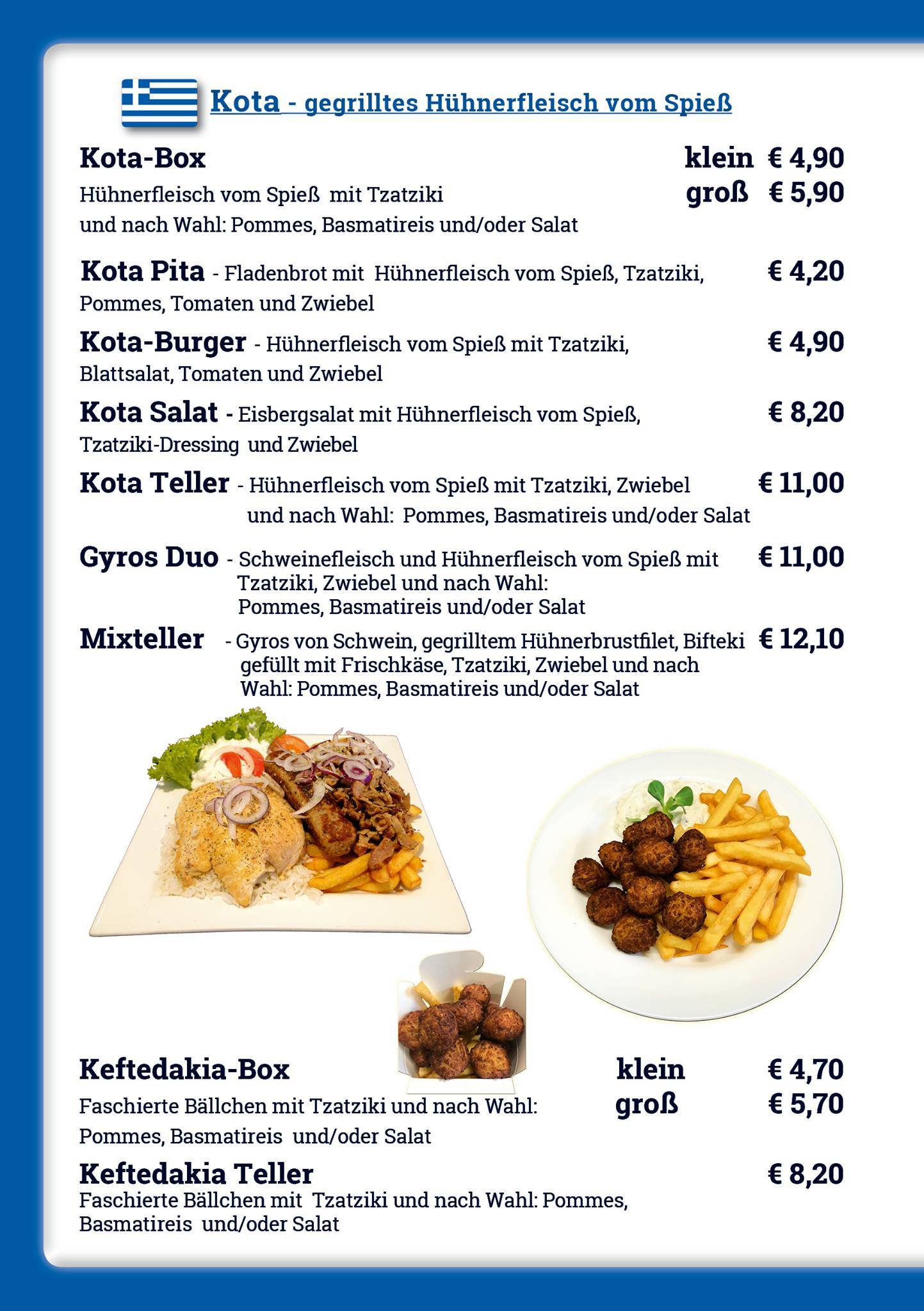 Speisekarte von Kalimera restaurant, Wiener Neustadt