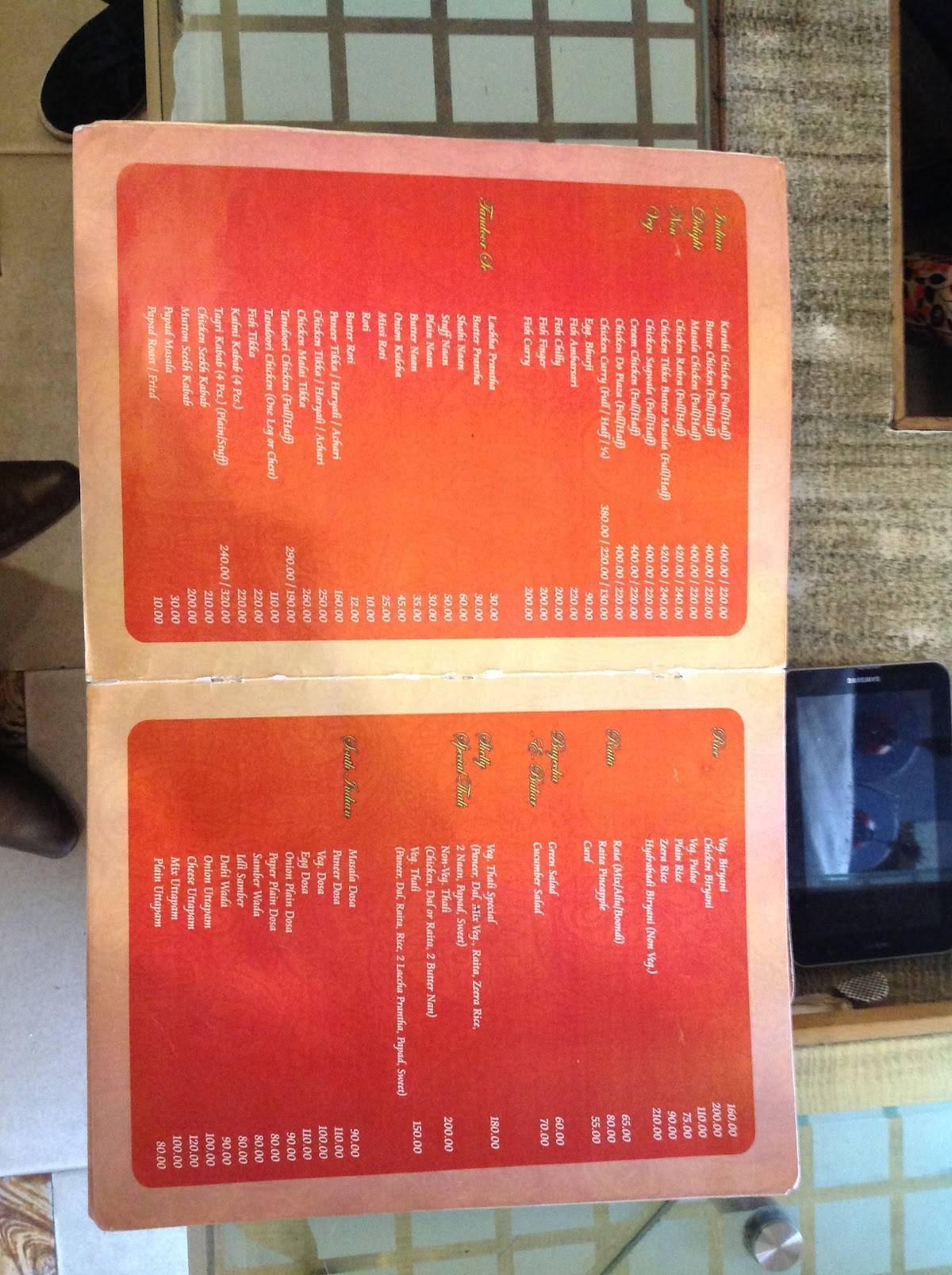 Menu at Shelly Restaurant, Kalka