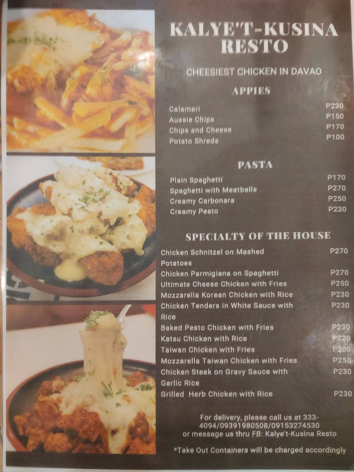 Carta del restaurante Kalye't-Kusina Resto, Dávao
