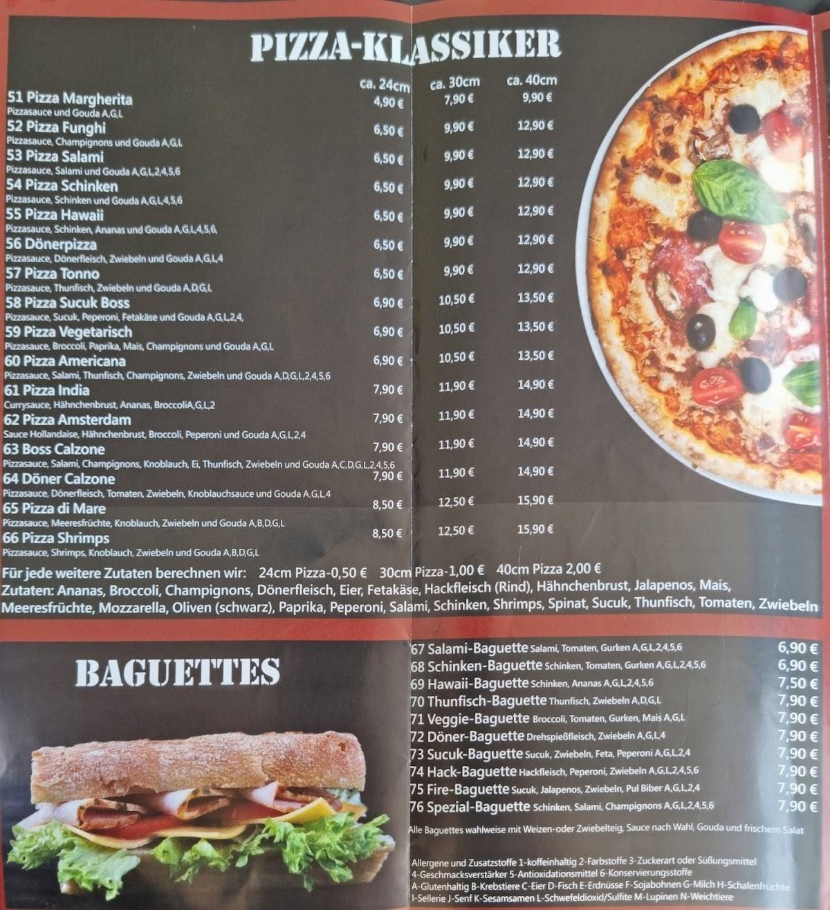 Menu au Kebab Boss 23, Cuxhaven