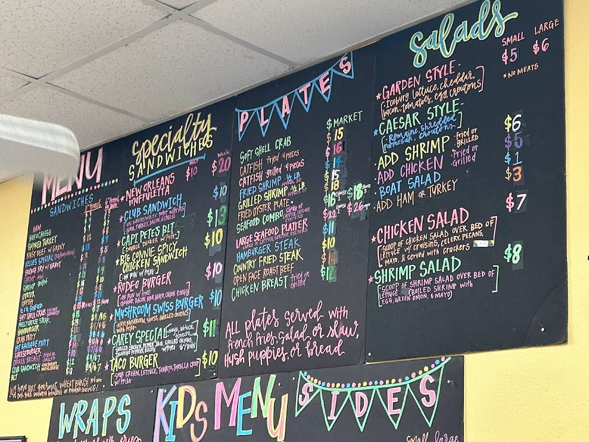 Menu at Kellie's Poor Boy restaurant, Picayune, MS-43 Ste D