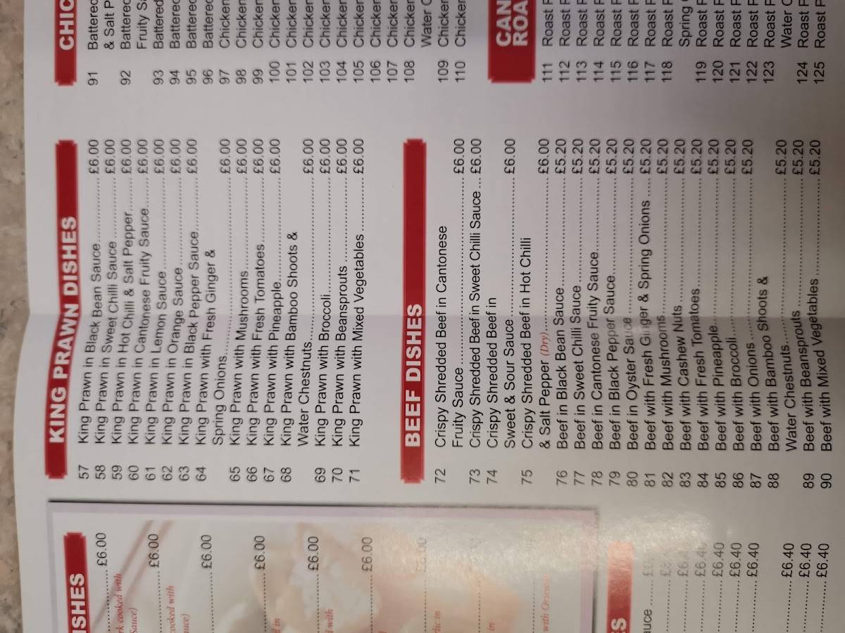 Menu at King 2 fast food, Chapel-en-le-Frith