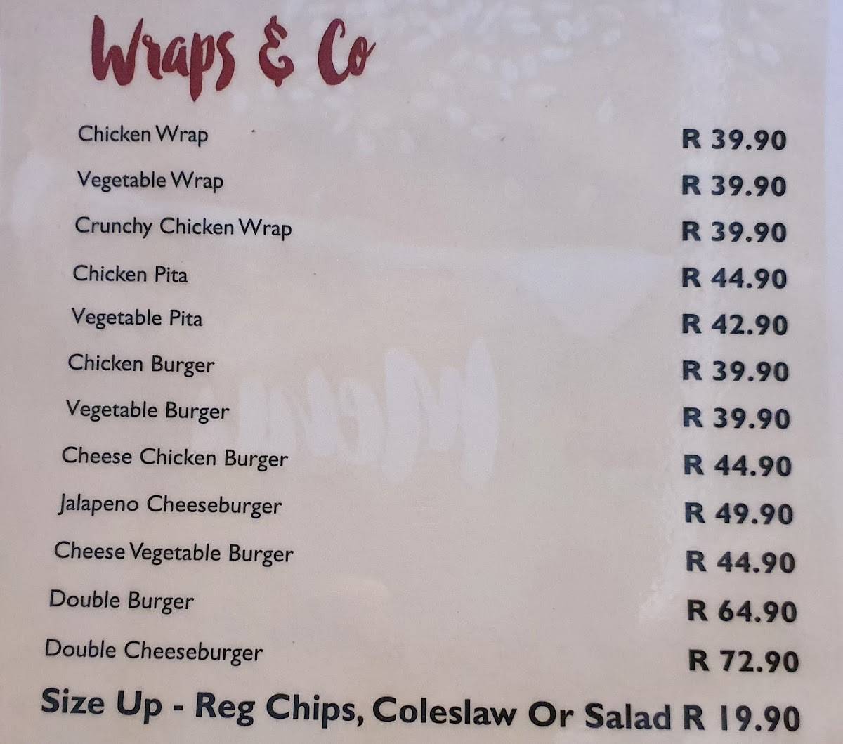 Menu at Kolay Home of Chicken restaurant, Durban North