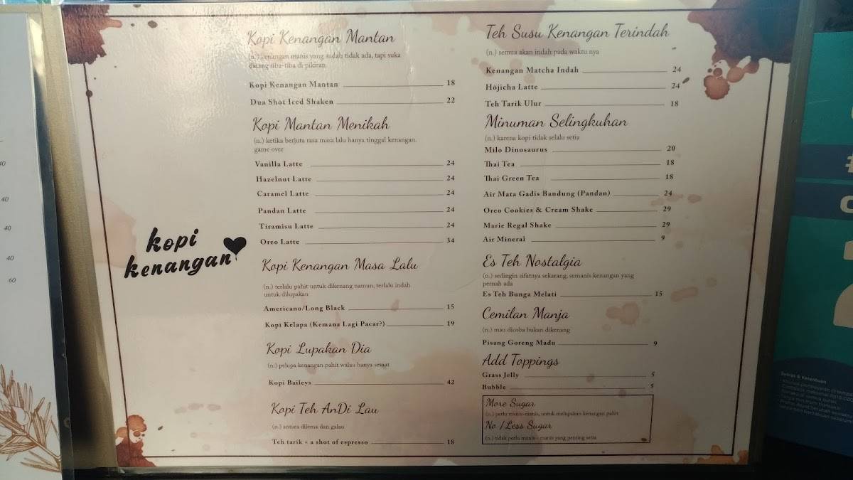 Menu at Kopi Kenangan - Trans Studio Mall Makassar, Makassar