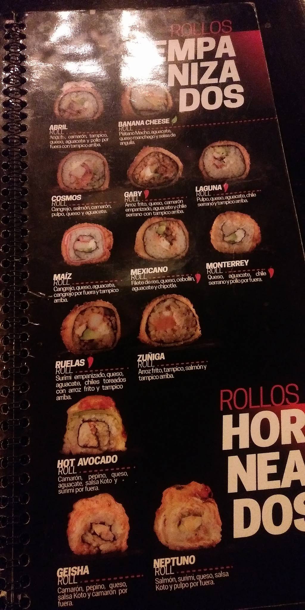 Carta de Koto Sushi Bar Linda Vista, Monterrey