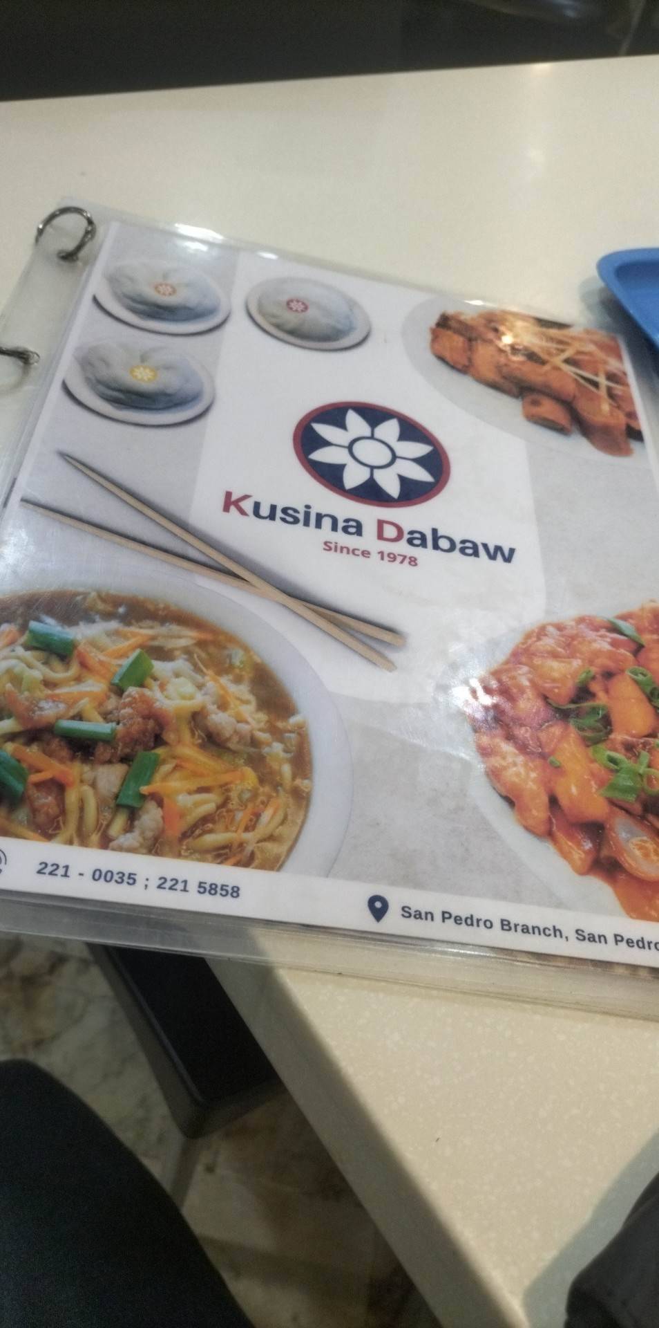 Menu at Kusina Dabaw restaurant, Davao City, San Pedro