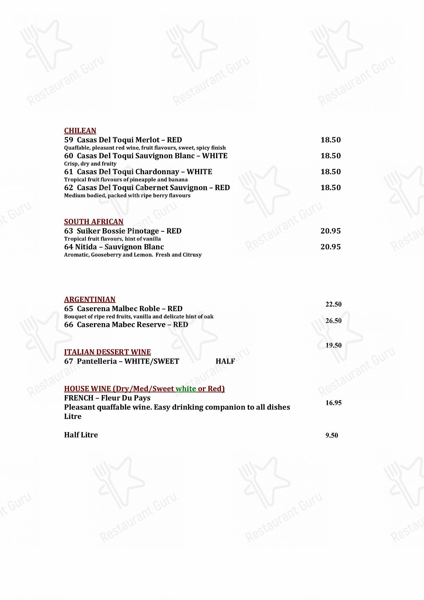 Menu at Legs Of Man pub & bar, Sandbach