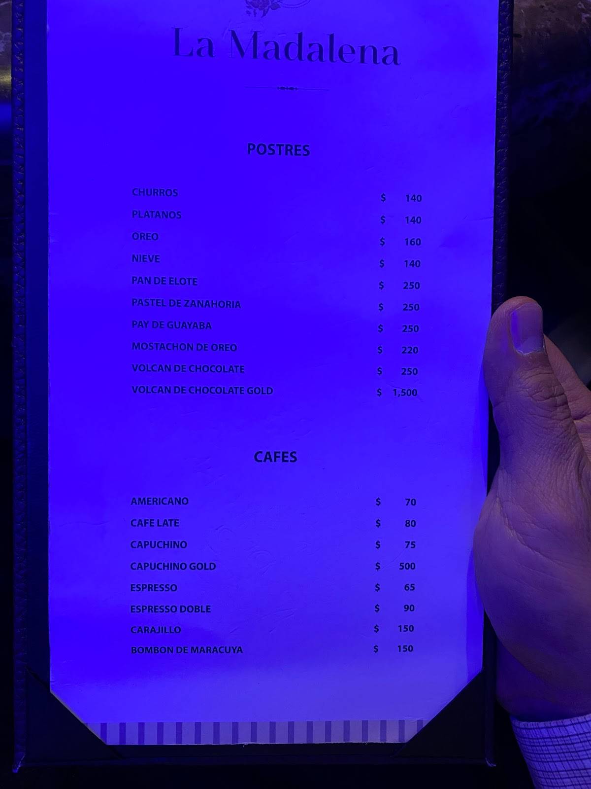 Carta del restaurante La Madalena Guadalajara, Zapopan