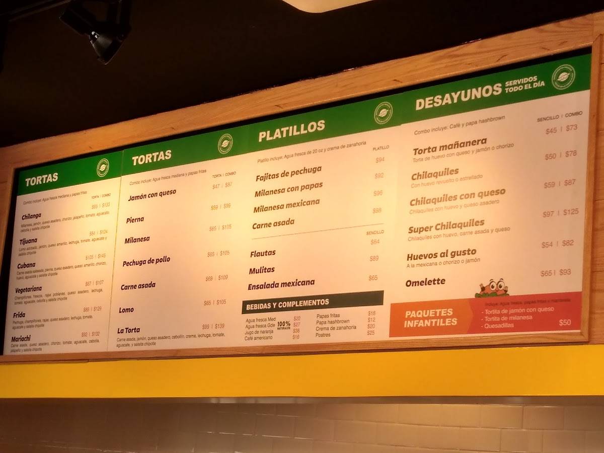 Carta del restaurante La Torta Plaza - Pabellón Rosarito, Rosarito