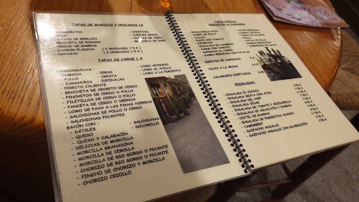 Carta de Restaurante Kiosco Lagos, Lagos