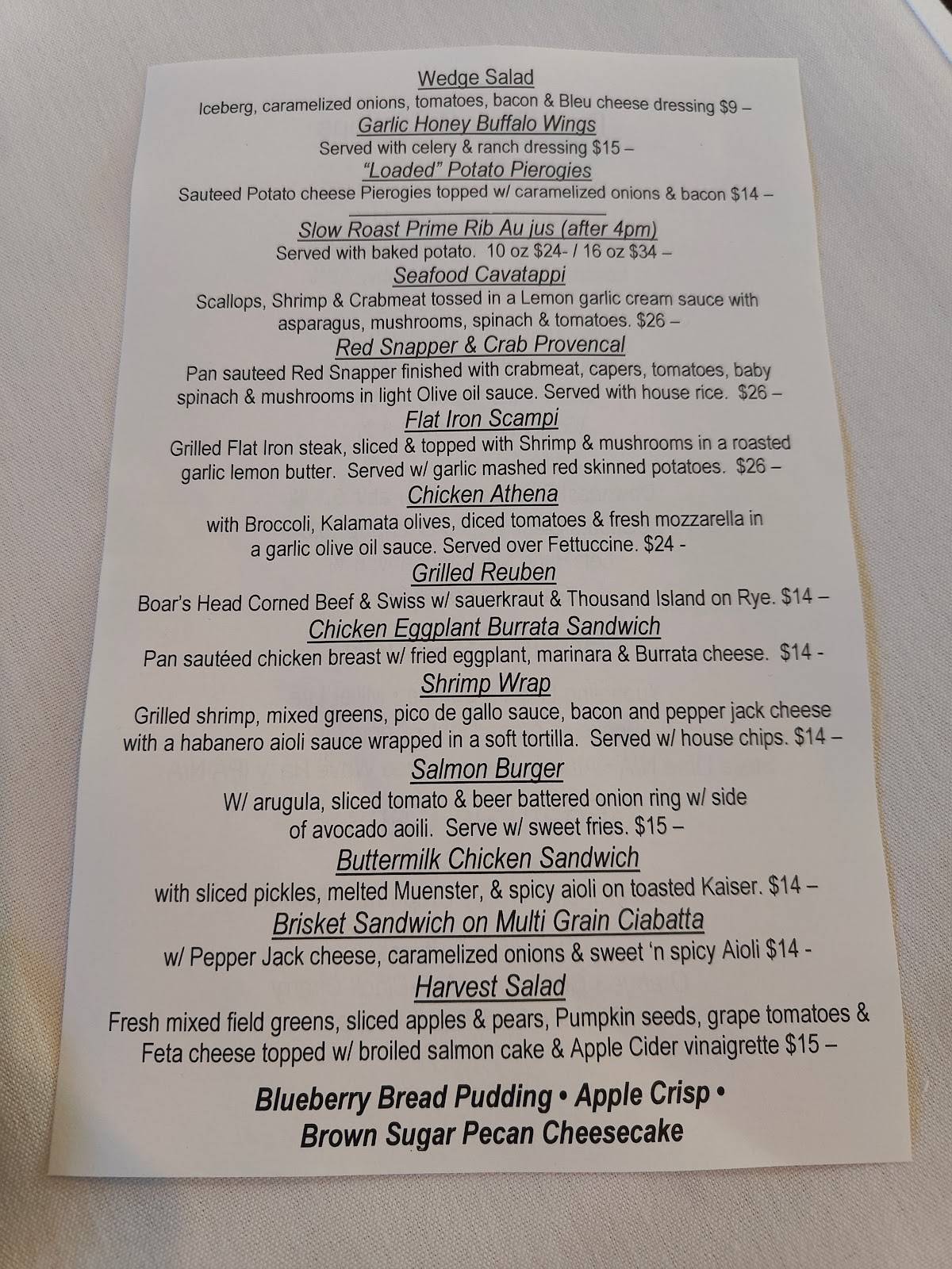 Menu at Porterhouse Restaurant & Pub, Lahaska