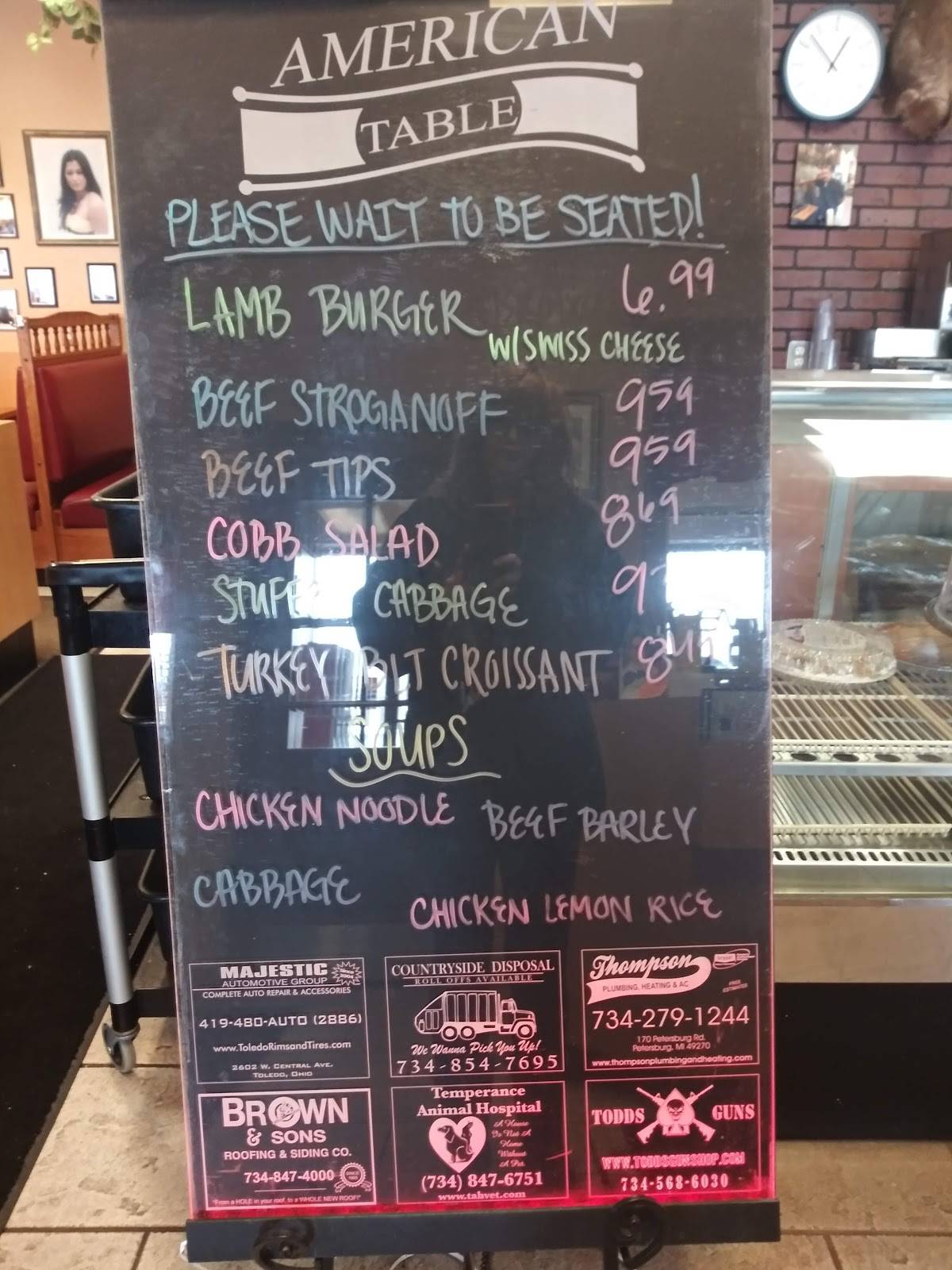 Menu at American Table Family Restaurant, Lambertville