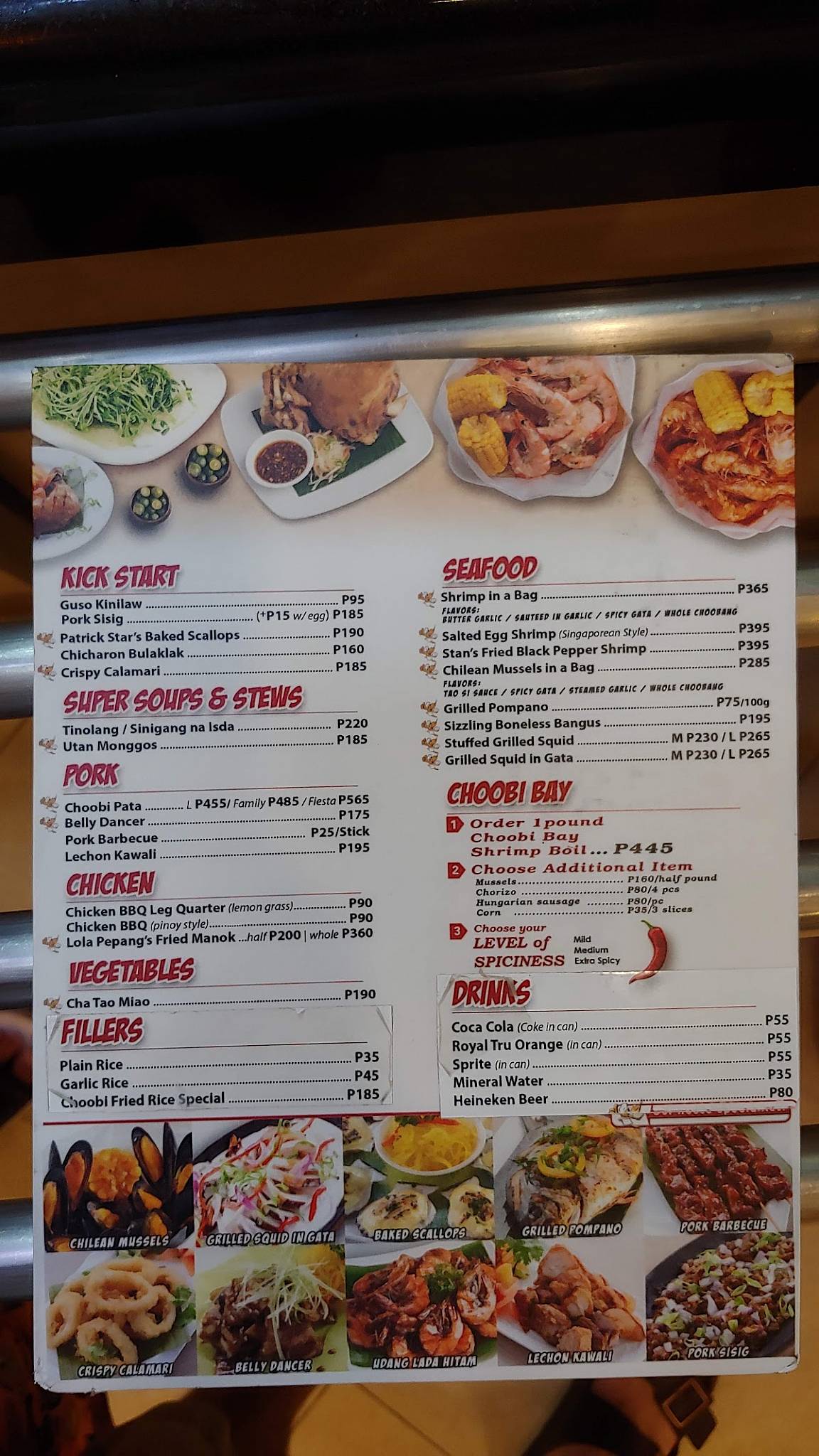 Menu at Choobi Choobi restaurant, Lapu-Lapu City, Mactan Newtown