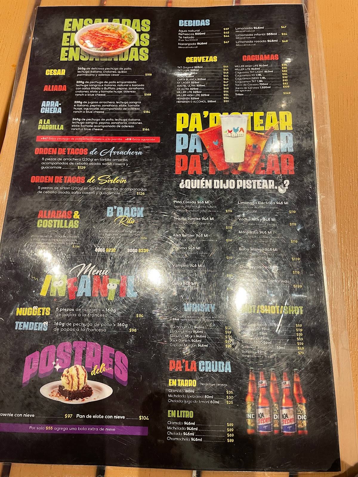 Carta del restaurante Las Aliadas Plaza El Molino, Apodaca, Estardo ...