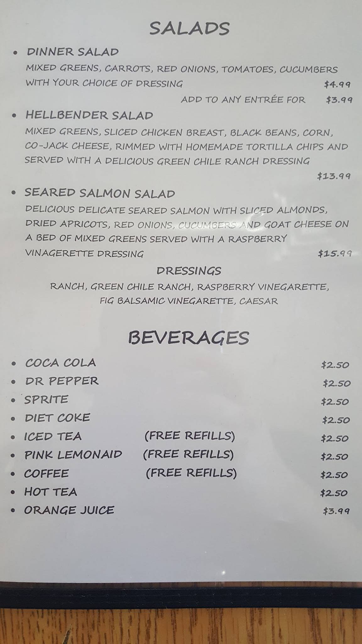 Menu at Lazy Lizard Grill pub & bar, Cedar Crest, NM-14