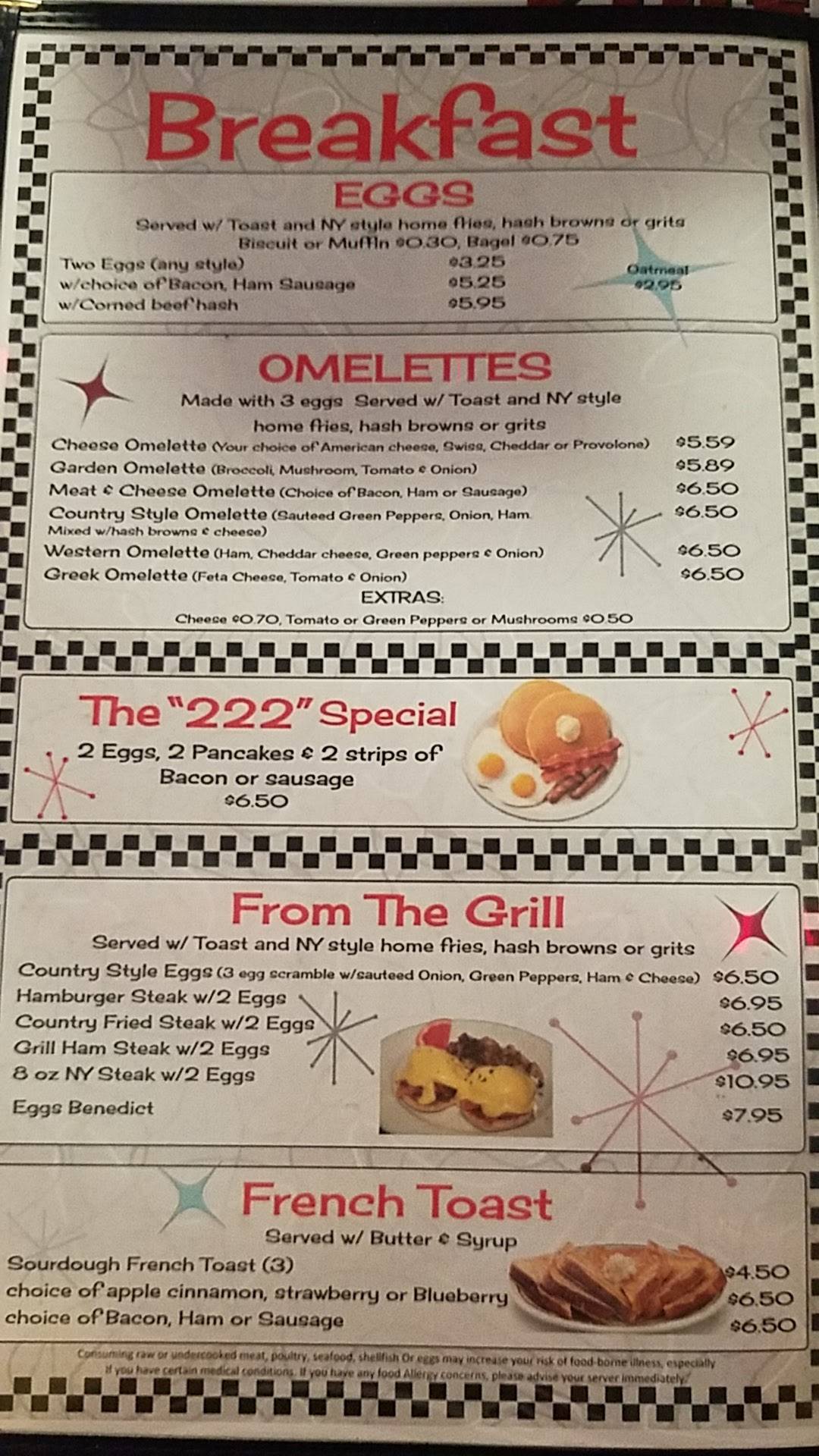 Menu at Old Time Diner restaurant, Leesburg