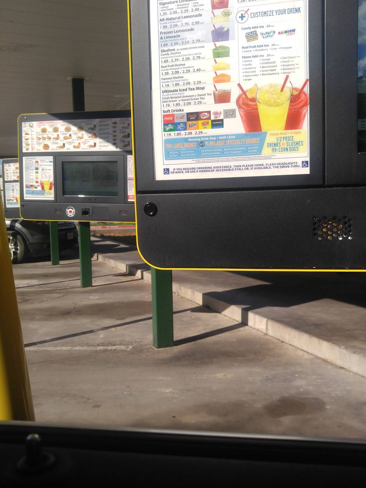 Menu at Sonic Drive-In fast food, Leonard