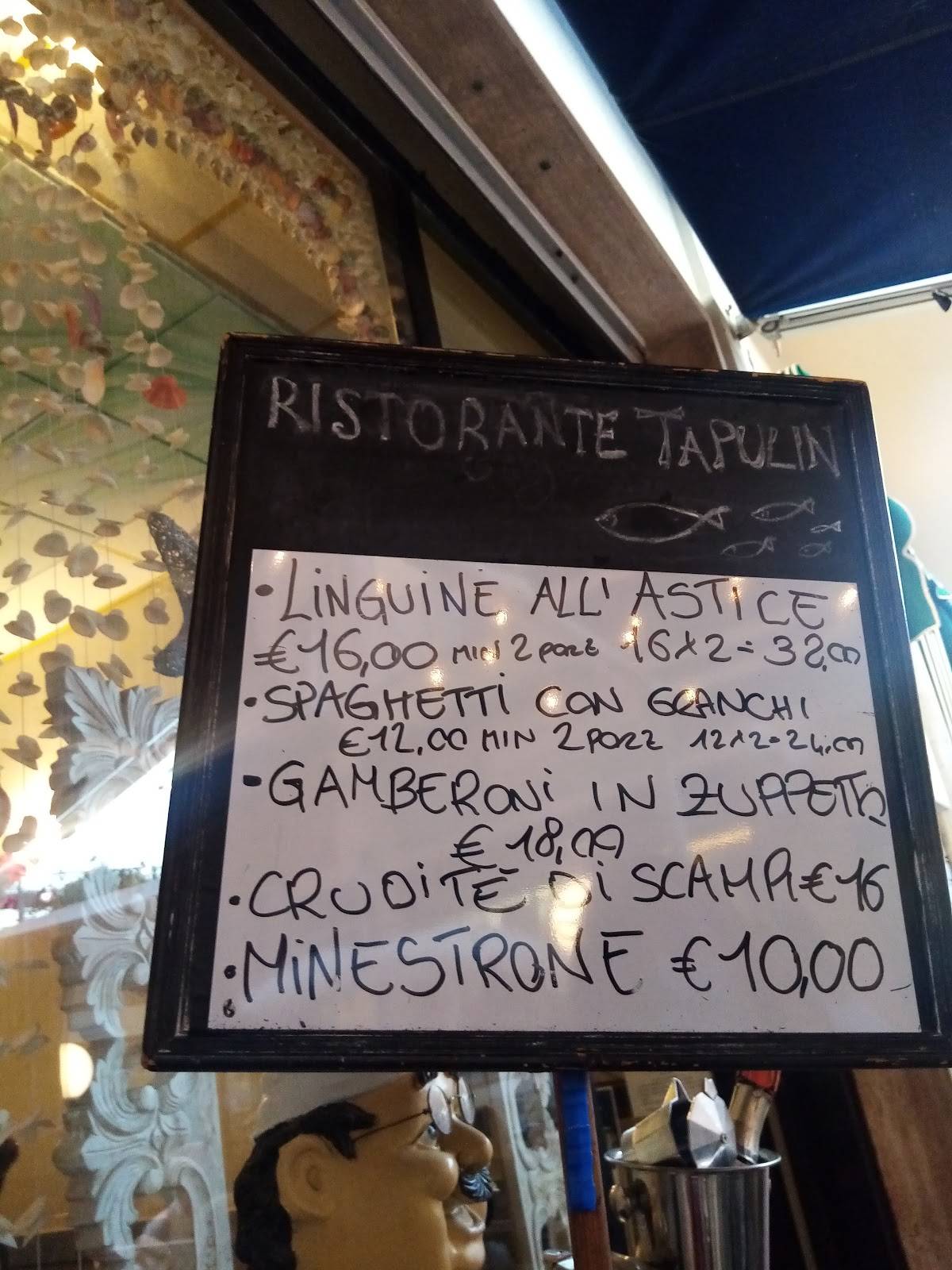 Menu at Da Tapulin restaurant, Levanto