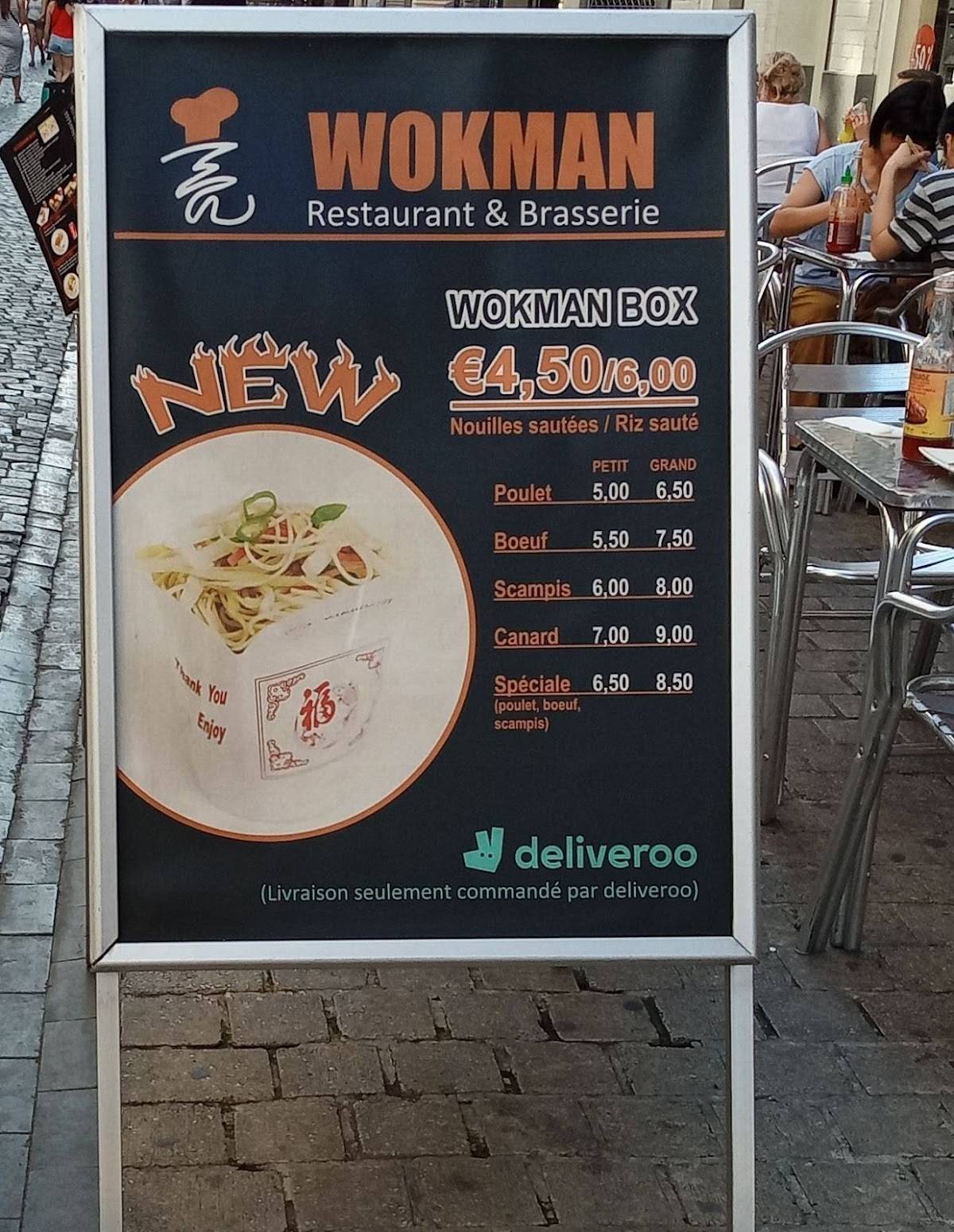 Menu at Wokman, Liège
