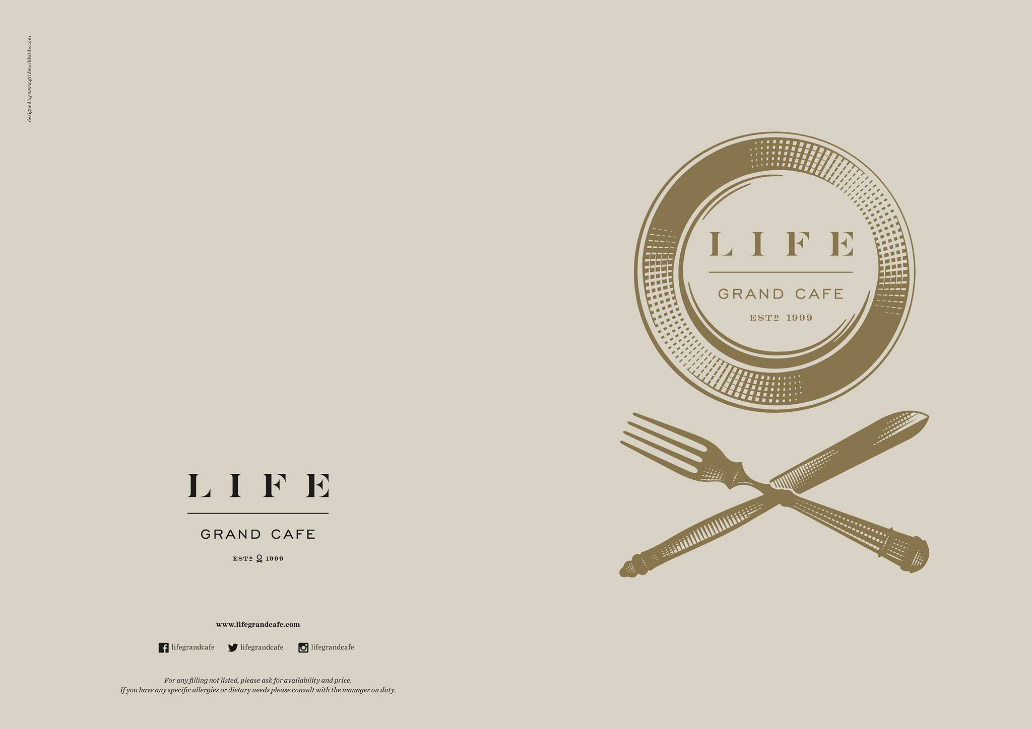 Menu at Life Grand Cafe Waterfront, Cape Town, 2 Pierhead Road