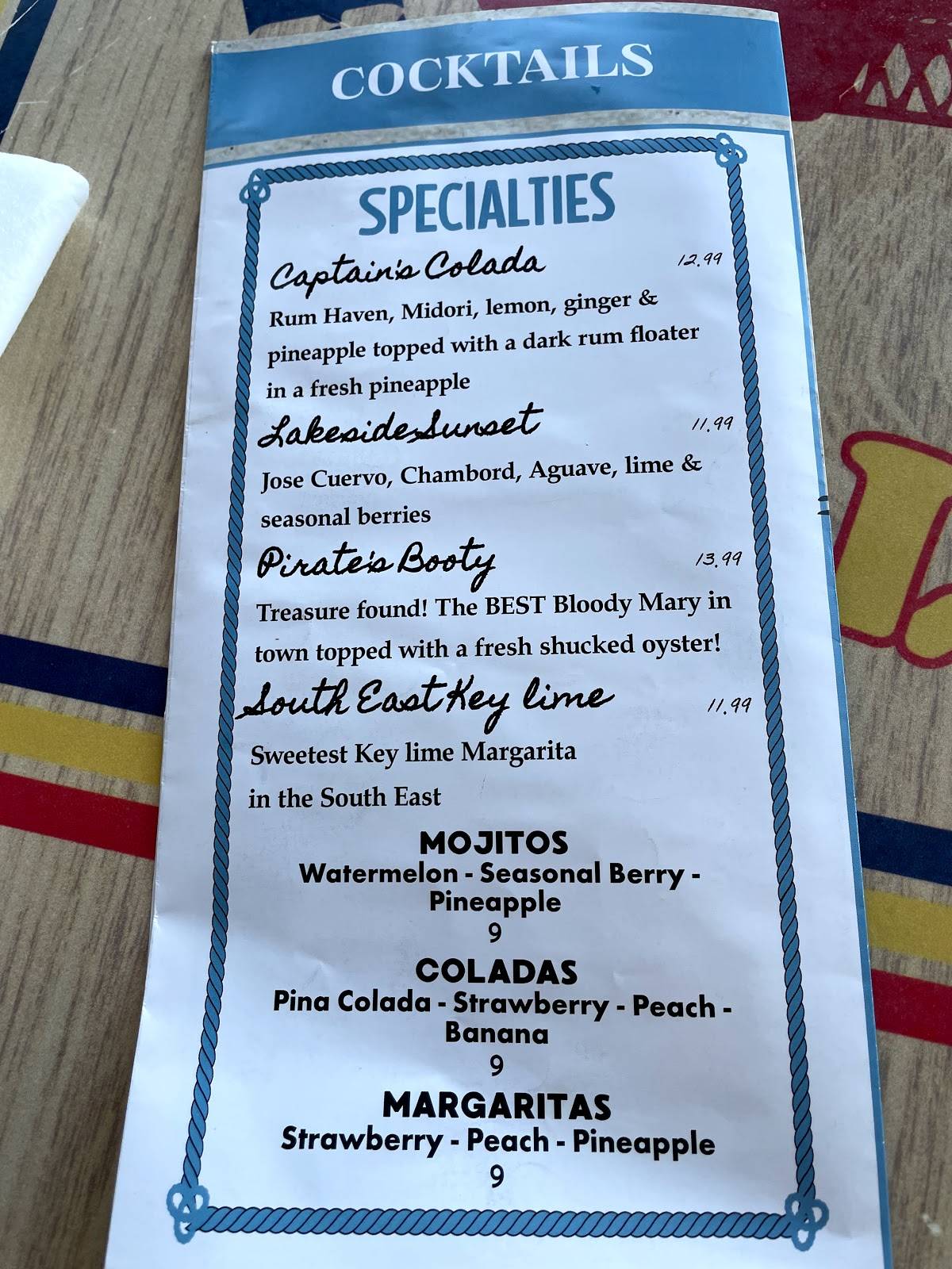 Menu at Lighthouse Point Bar and Grille, The Villages