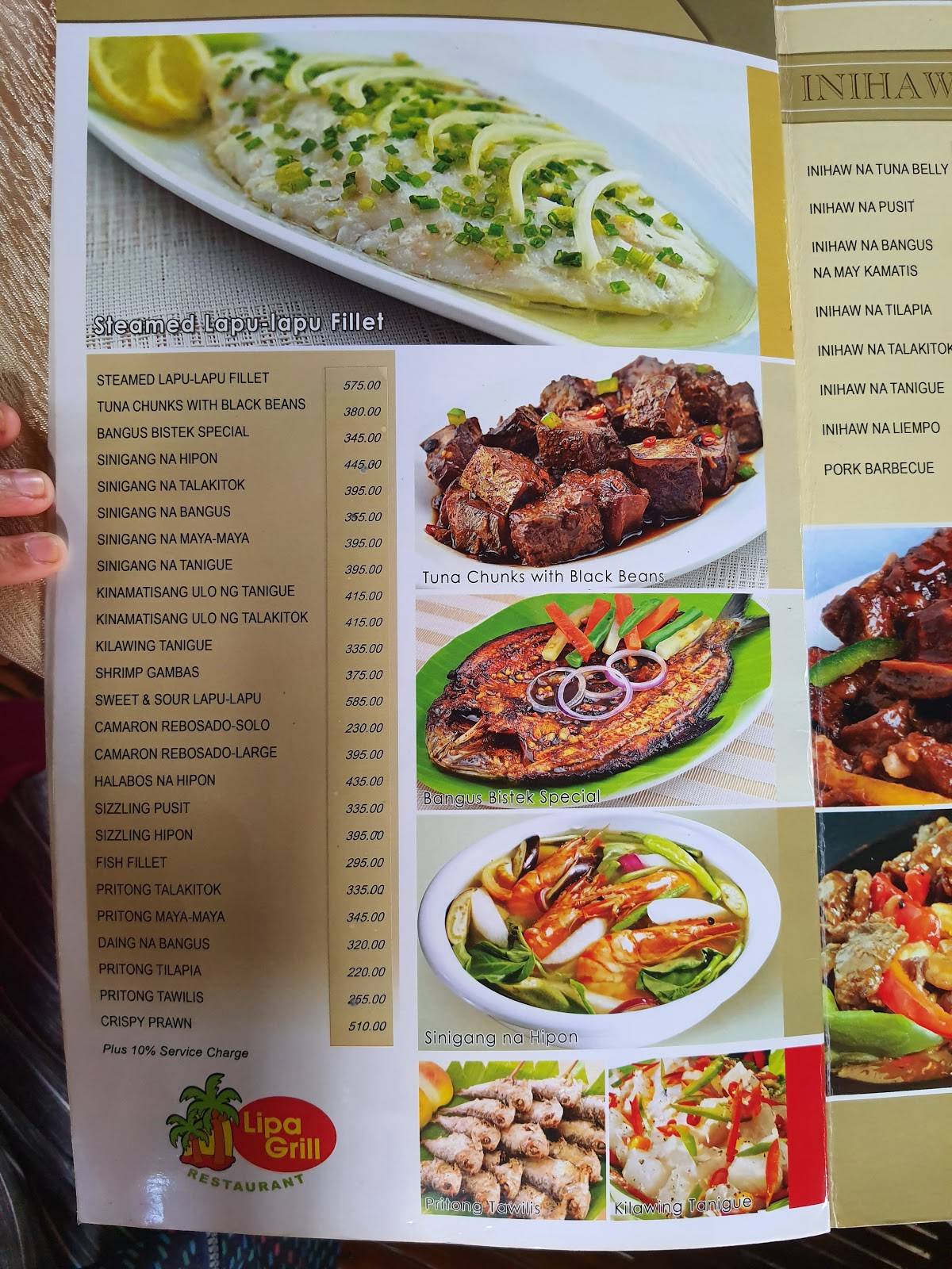 Menu at Lipa Grill restaurant, Lipa