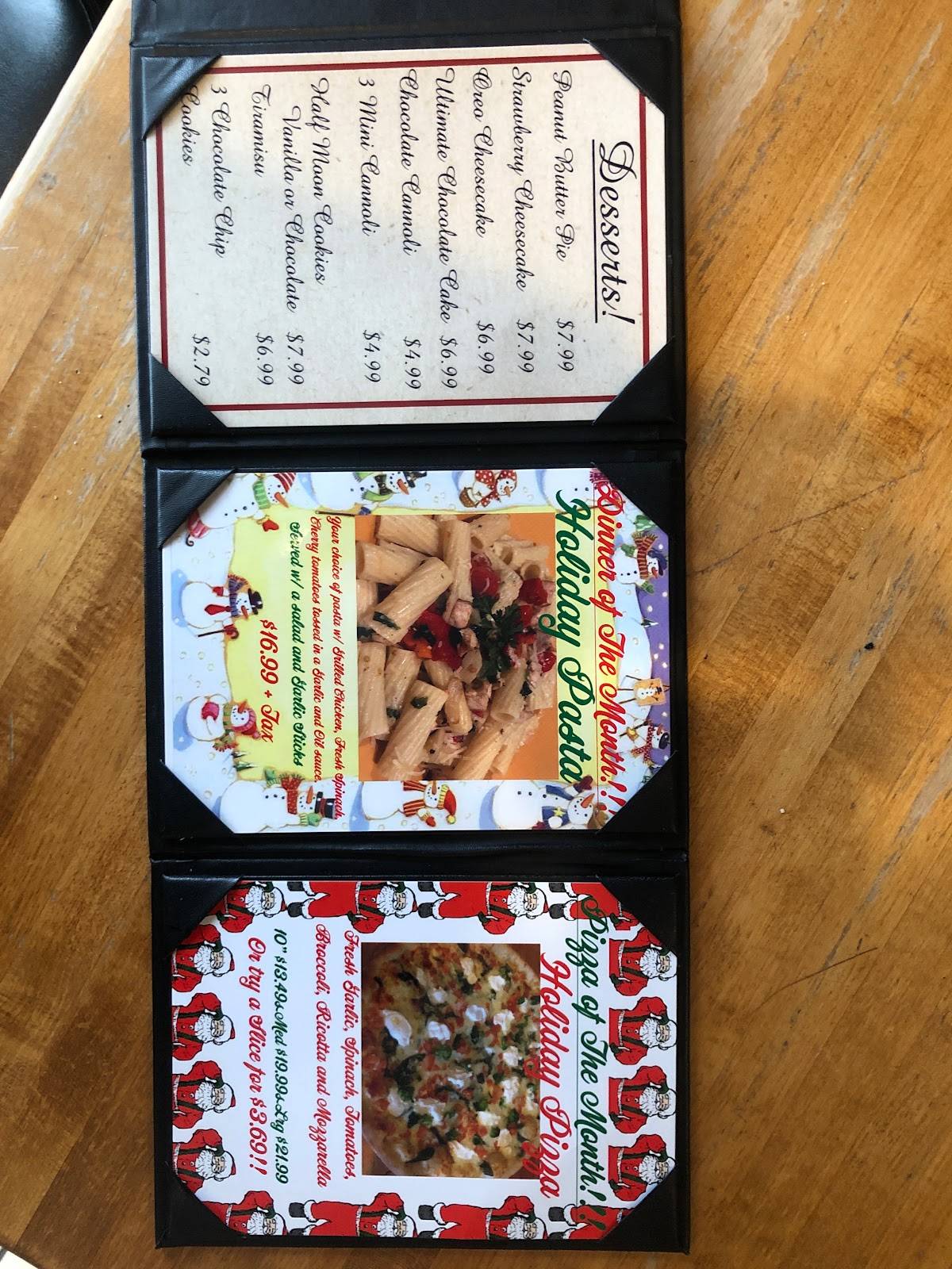 Menu at Little Italy pizzeria, Seneca Falls, 118 Fall St