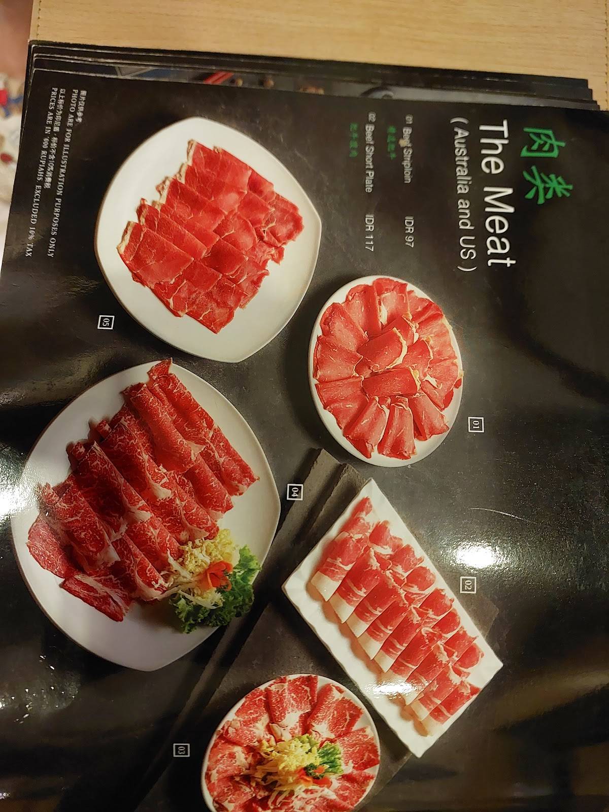Menu at Little Sheep Hot Pot restaurant, West Jakarta, Apartment Complex