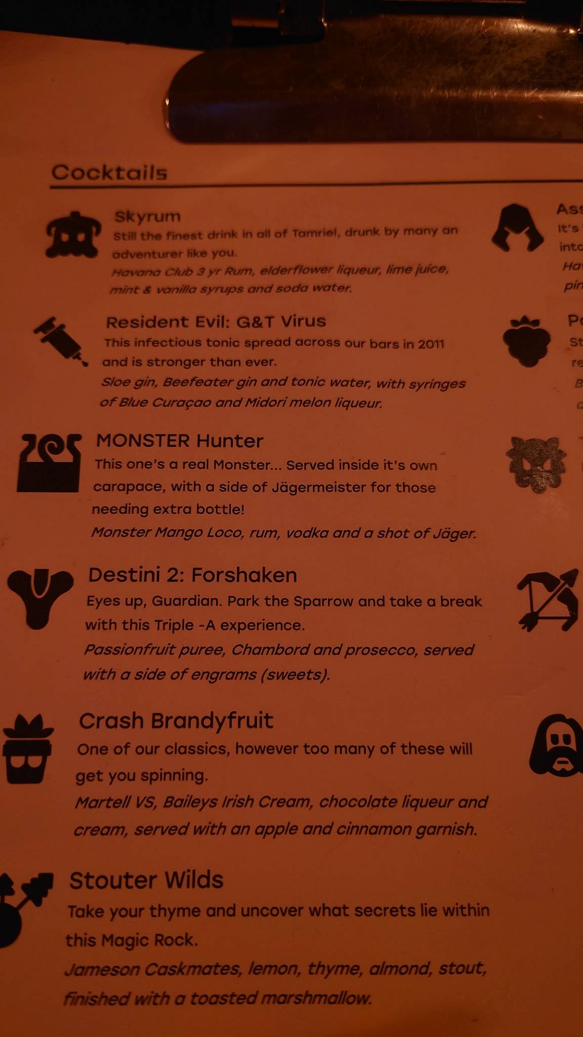 Menu at Loading Bar, London, 129 Stoke Newington High St