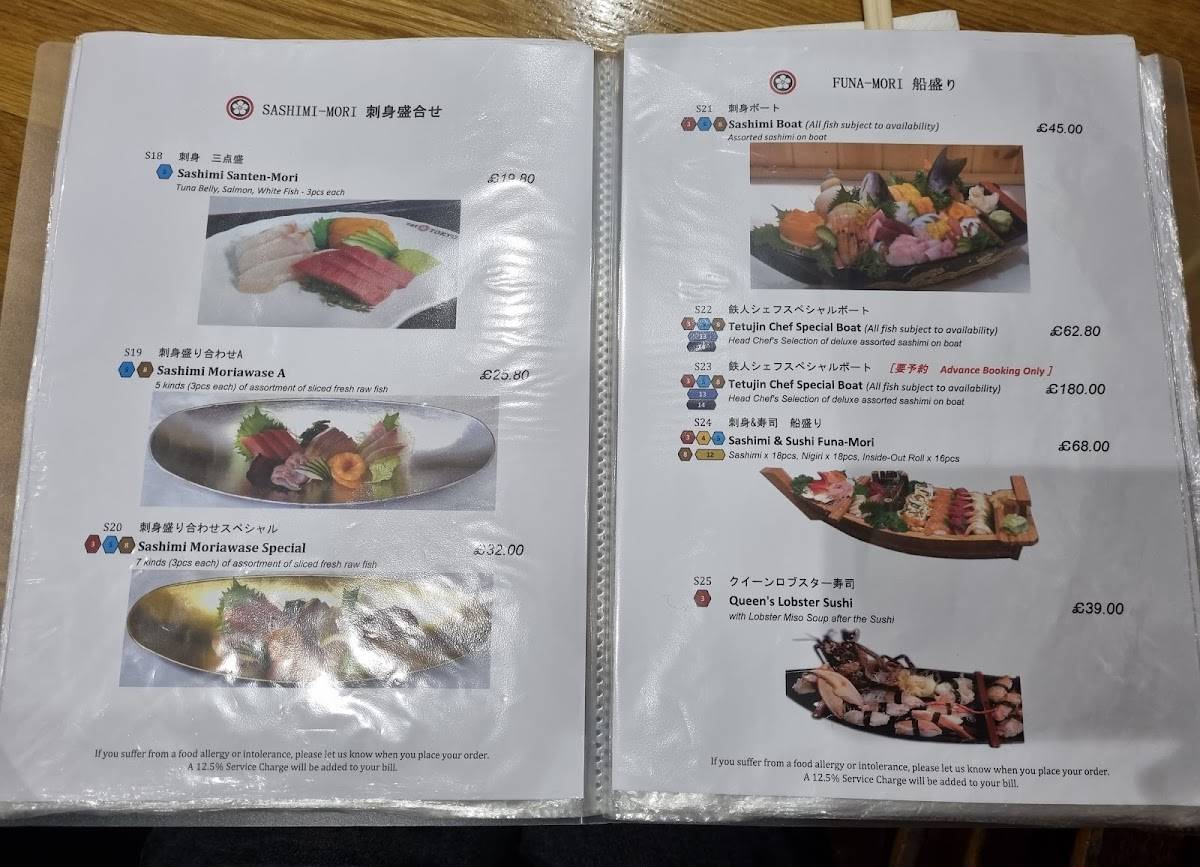 Menu at Eat Tokyo (Soho) restaurant, London, 16 Old Compton St