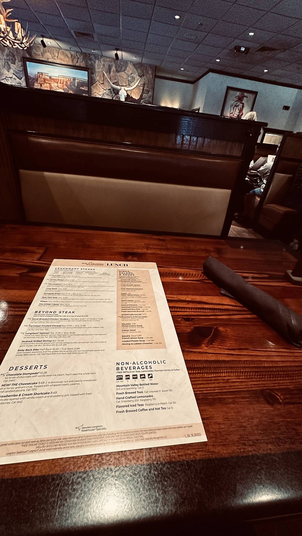 Menu at LongHorn Steakhouse, Green Bay
