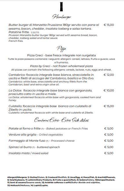 Menu au Osteria La Torre restaurant, Lovere