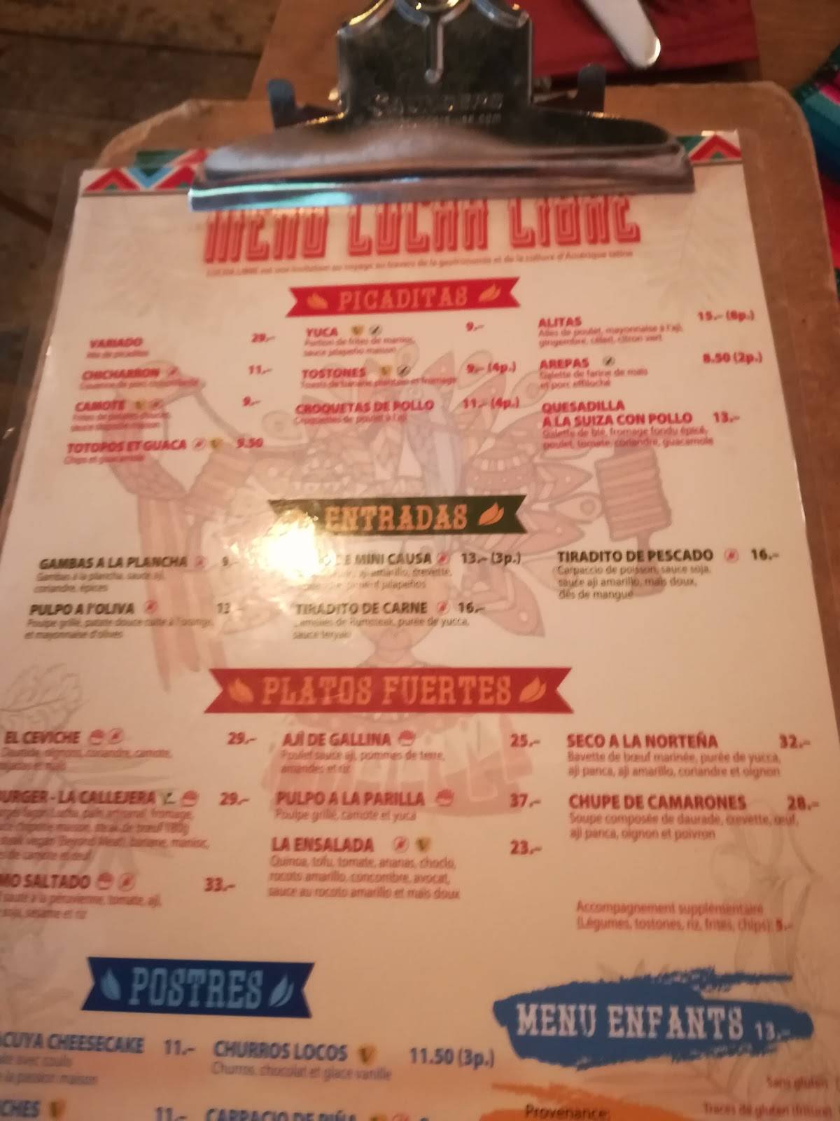 Menu da Lucha Libre Genève, Ginevra