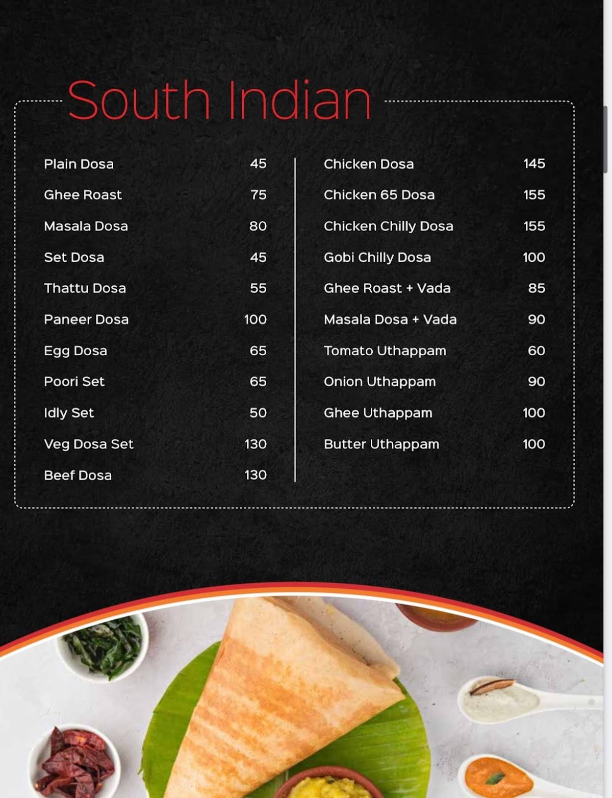Menu at M R A Restaurant and Bakery, Taliparamba