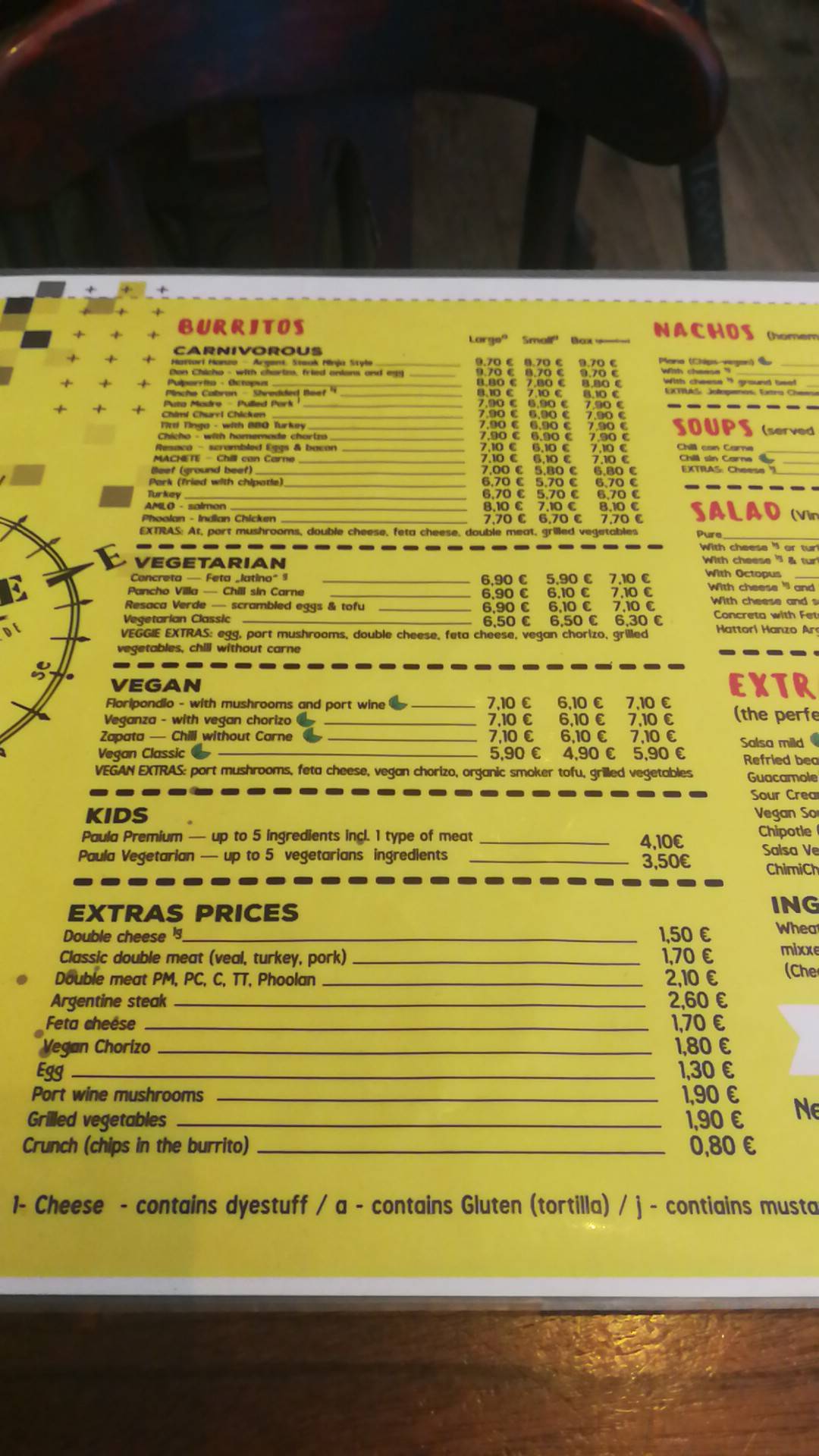 Speisekarte von MACHETE Burrito Berlin restaurant, Berlin, Neue ...