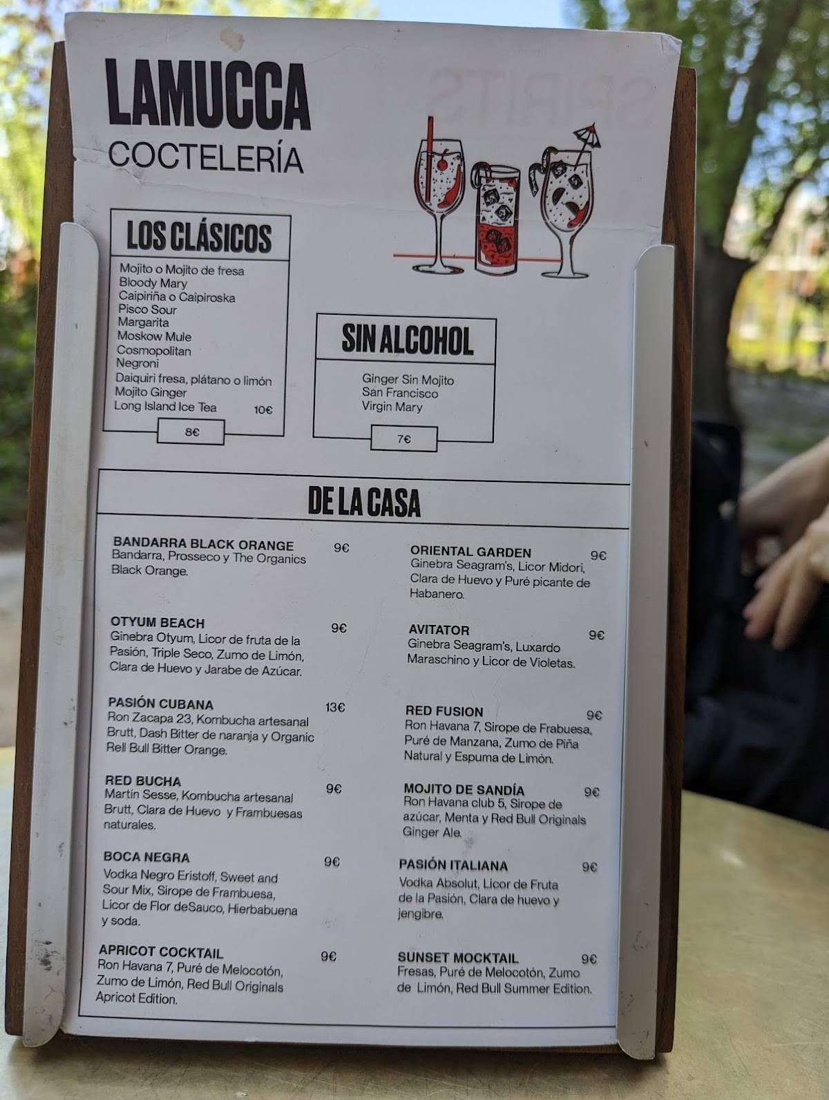 Carta del restaurante Lamucca De Plaza De España, Madrid