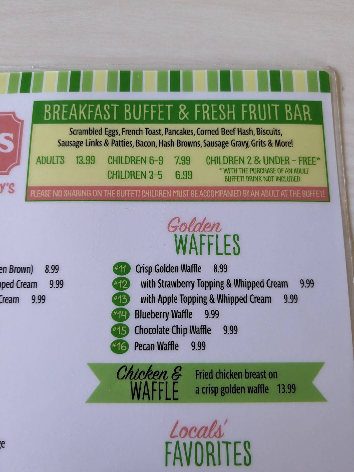 Menu at Mammy's Kitchen restaurant, Myrtle Beach, N Kings Hwy