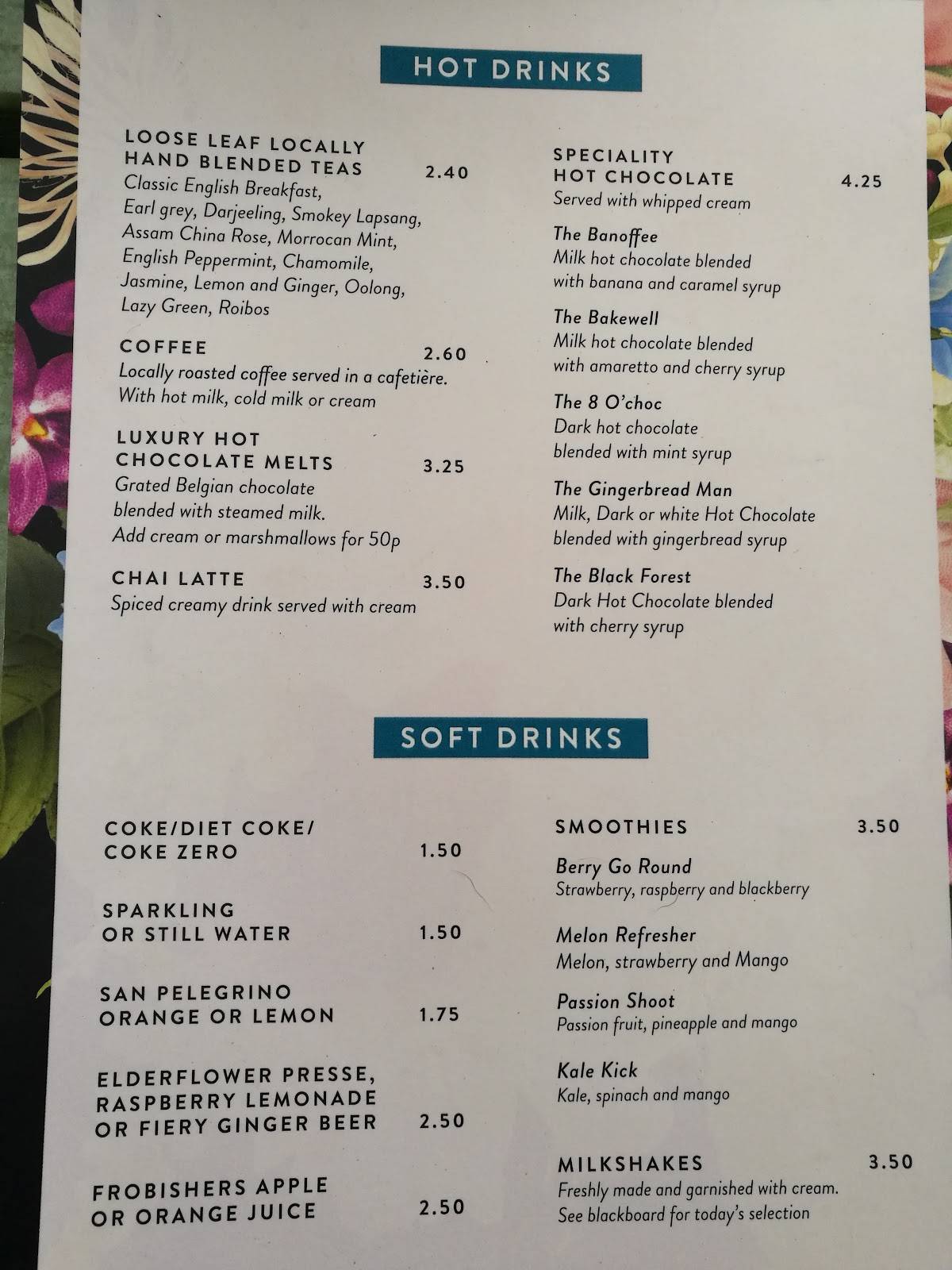 Menu at Manor Farm Tea Room cafe, Farnham