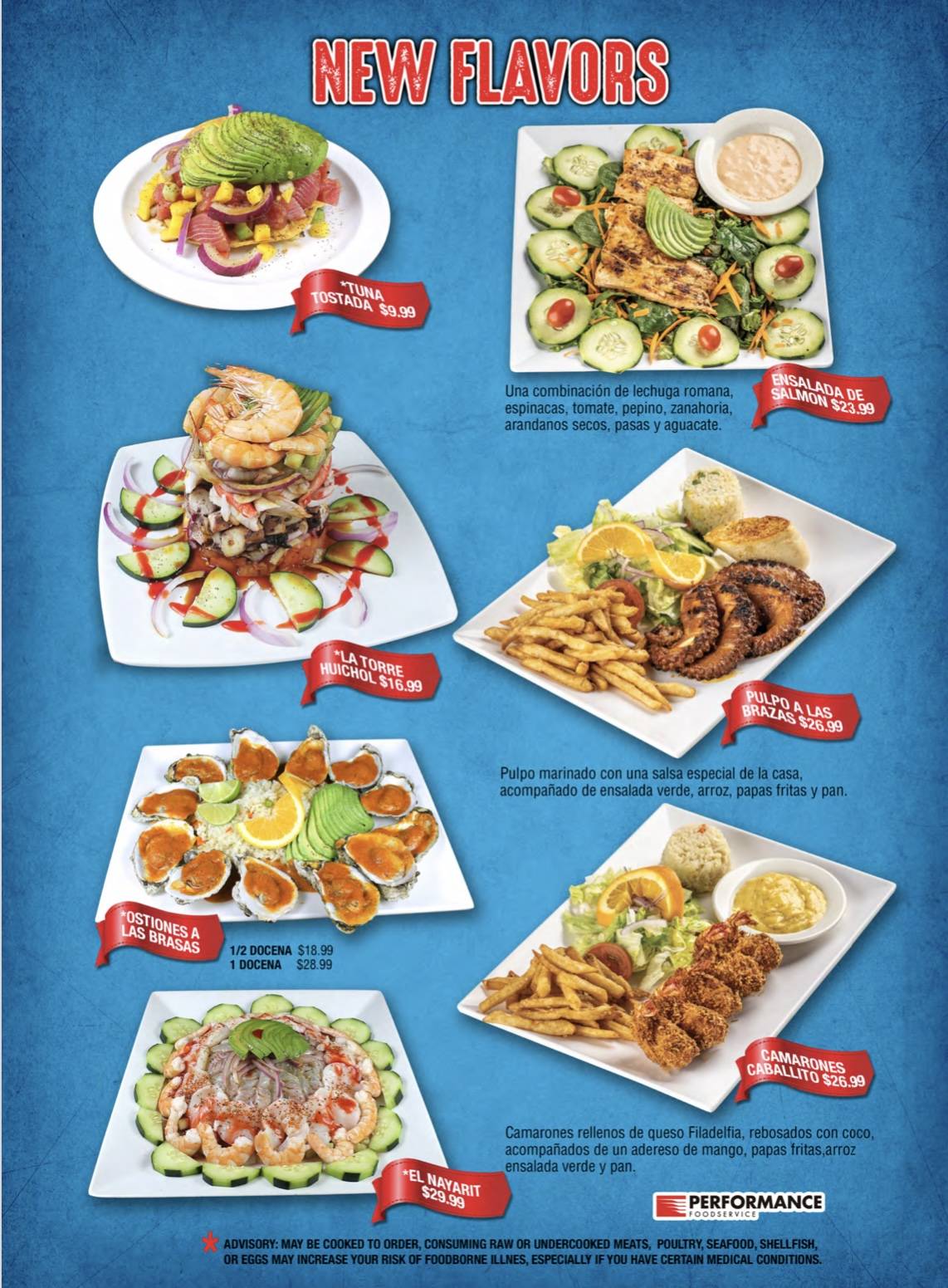 Menu at Mariscos La Riviera Nayarit restaurant, Norcross