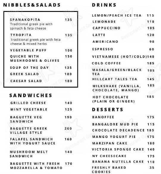 Menu at Marzipan @ The Bohemian House, Bengaluru